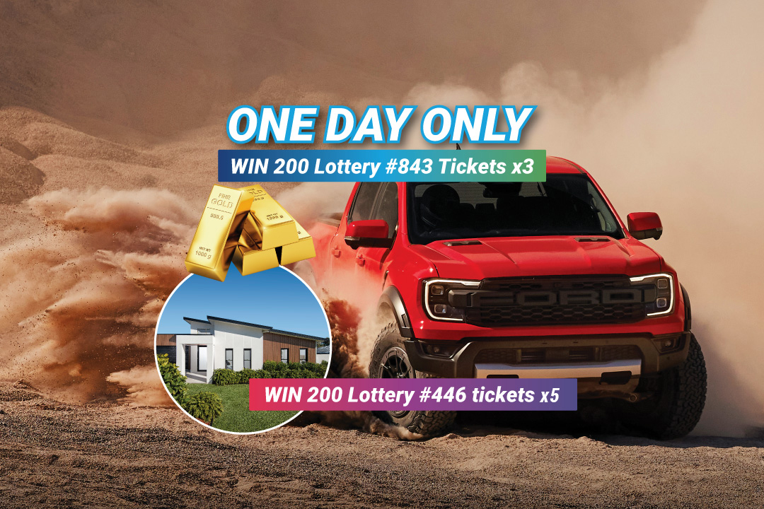 One Day Only - 1,600 tickets up for grabs | Endeavour Lotteries
